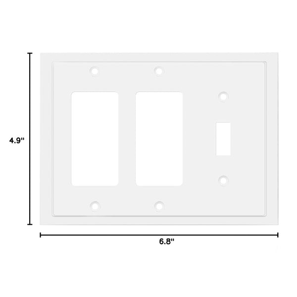 Harmon White Single Toggle / Double Decora Modern Edge Switchplate Cov ...