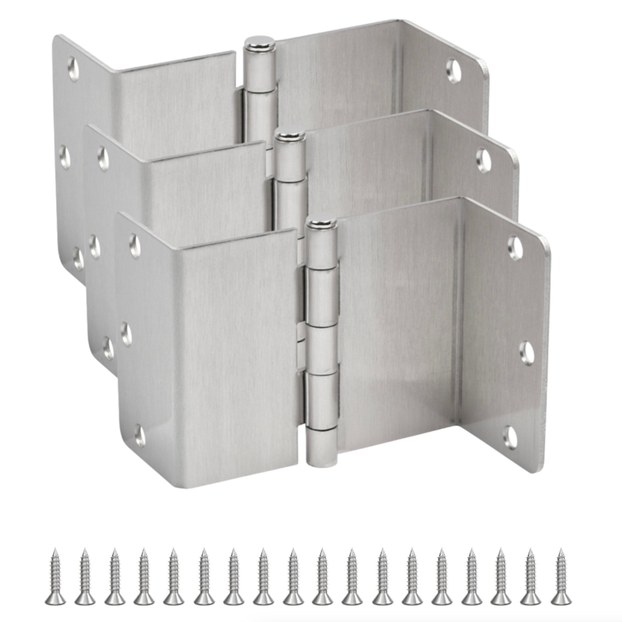 Offset Swing Clear Door Hinge, Satin Nickel 3-1/2" with 1/4" Radius Co ...