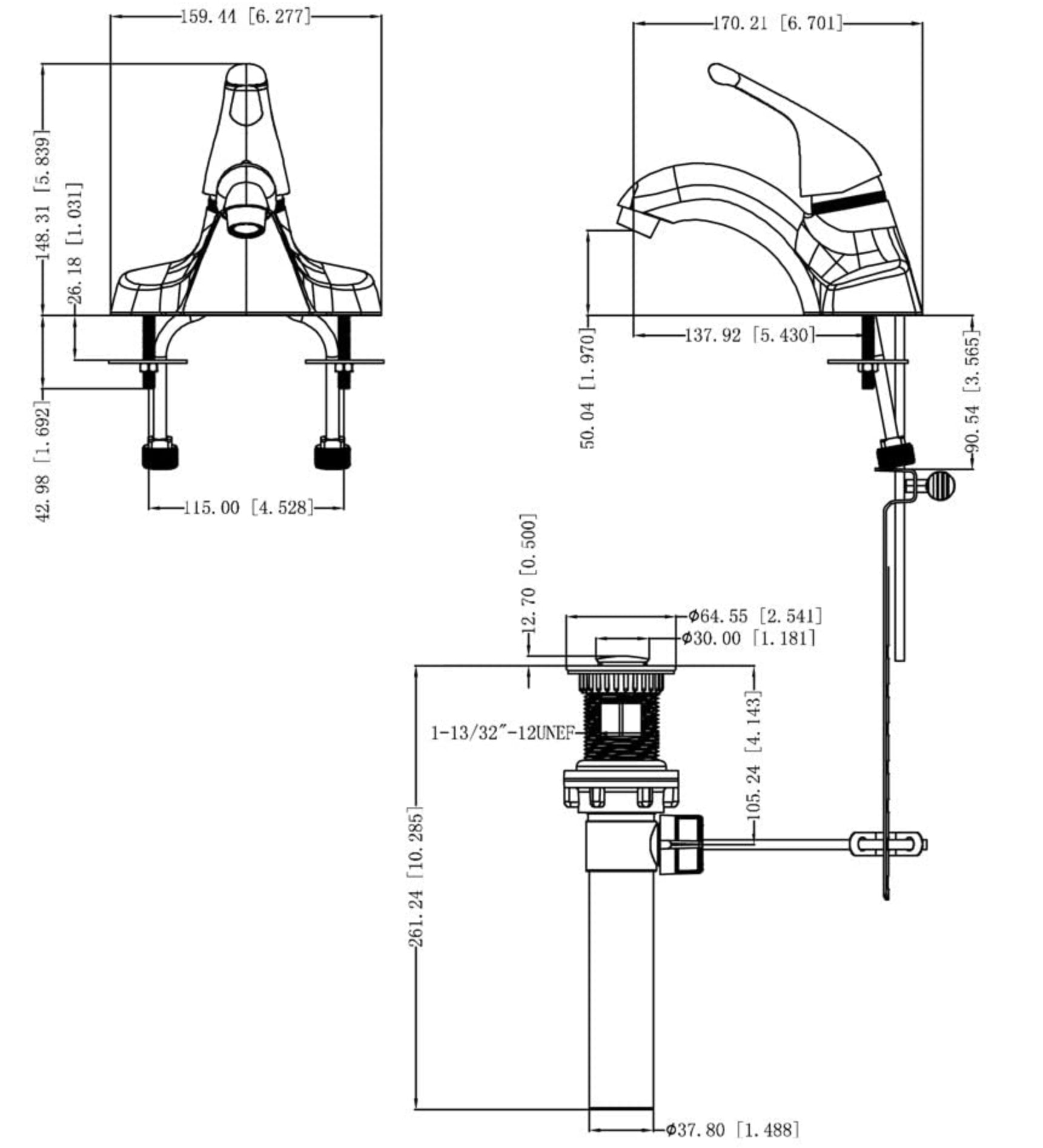 Designers Impressions 611595 Satin Nickel Single Handle Lavatory Vanit ...
